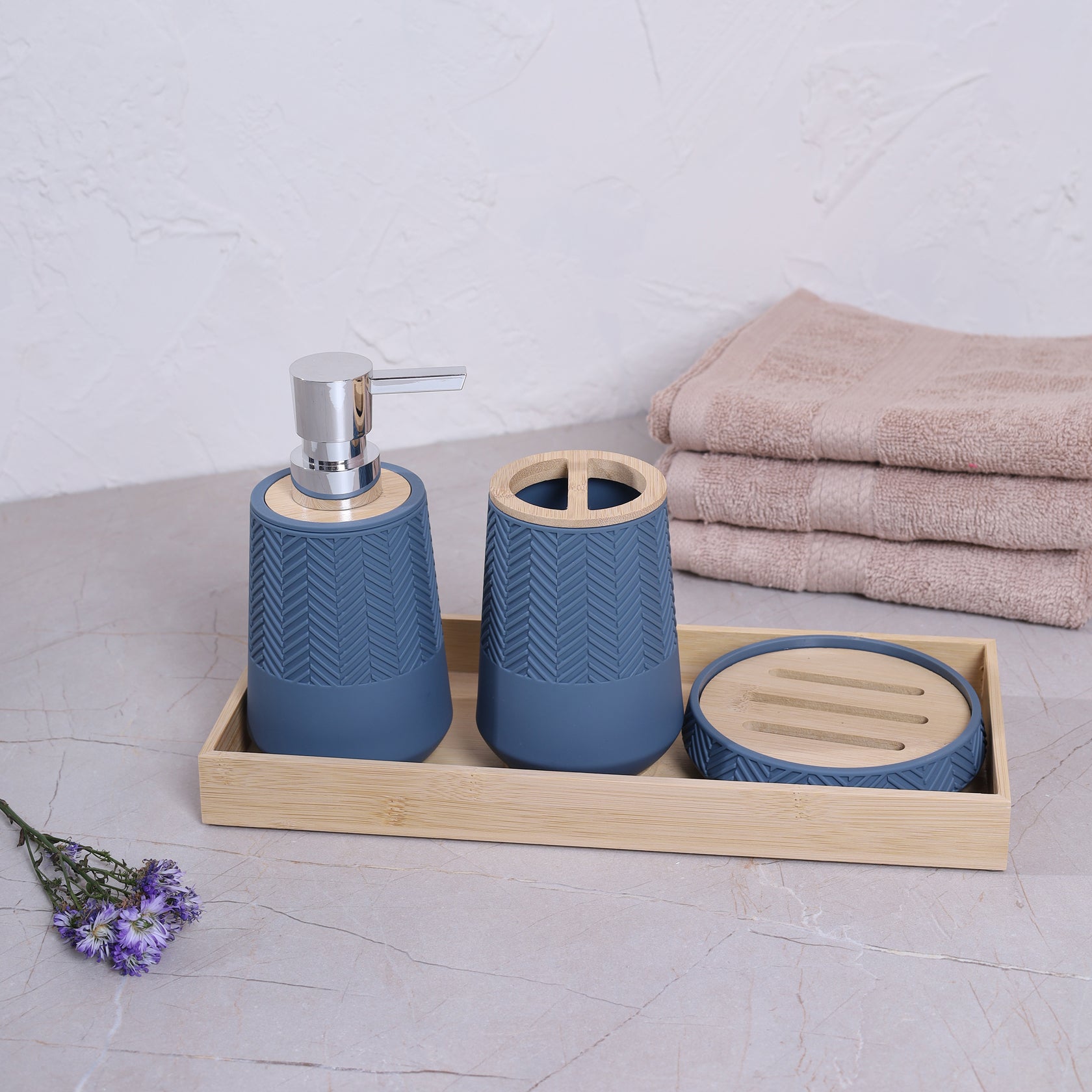 Portofino Bath Set of 4 Pcs - Blue – HOME 360